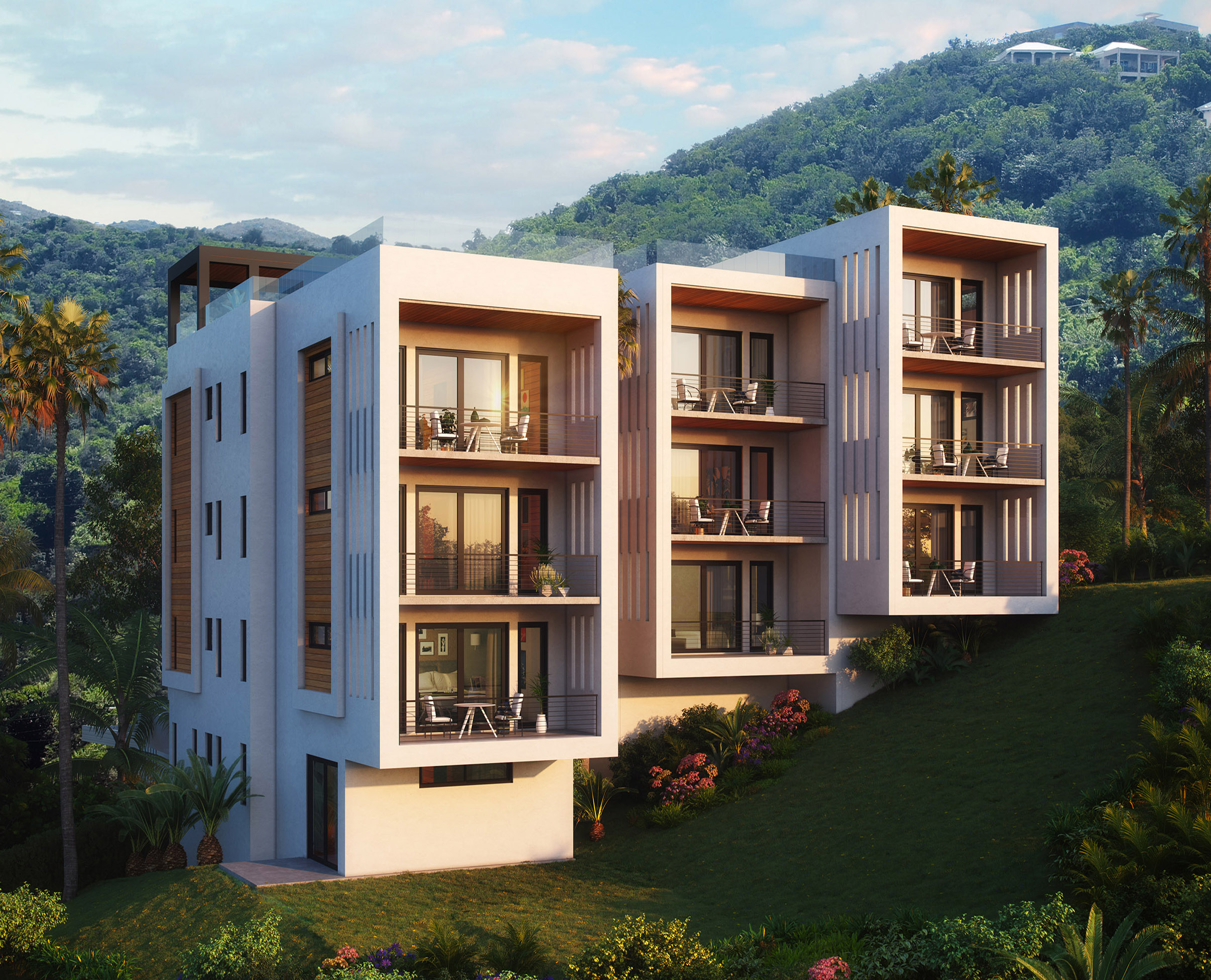 Caribbean Connection-Island Sky exterior rendering – Old town crier