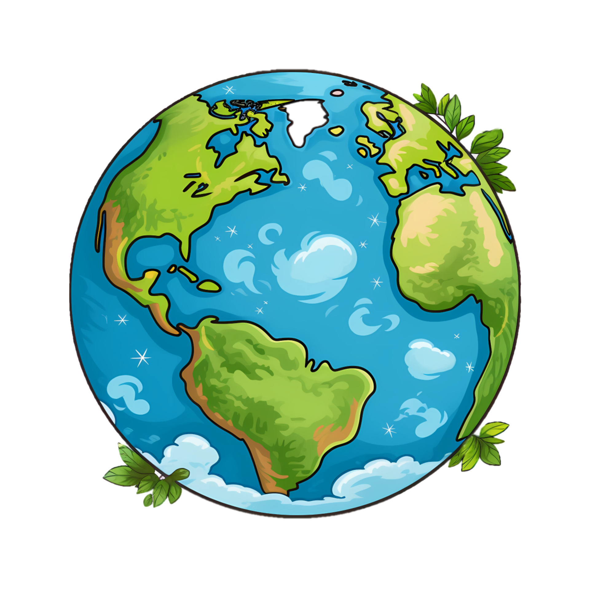 earth-clipart-with-plant-element-ai-generative-image-free-png – Old ...